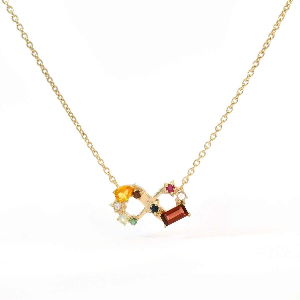 Nine Lucky Stars Infinity Necklace (14K Yellow Gold) – MARONJEWELRY