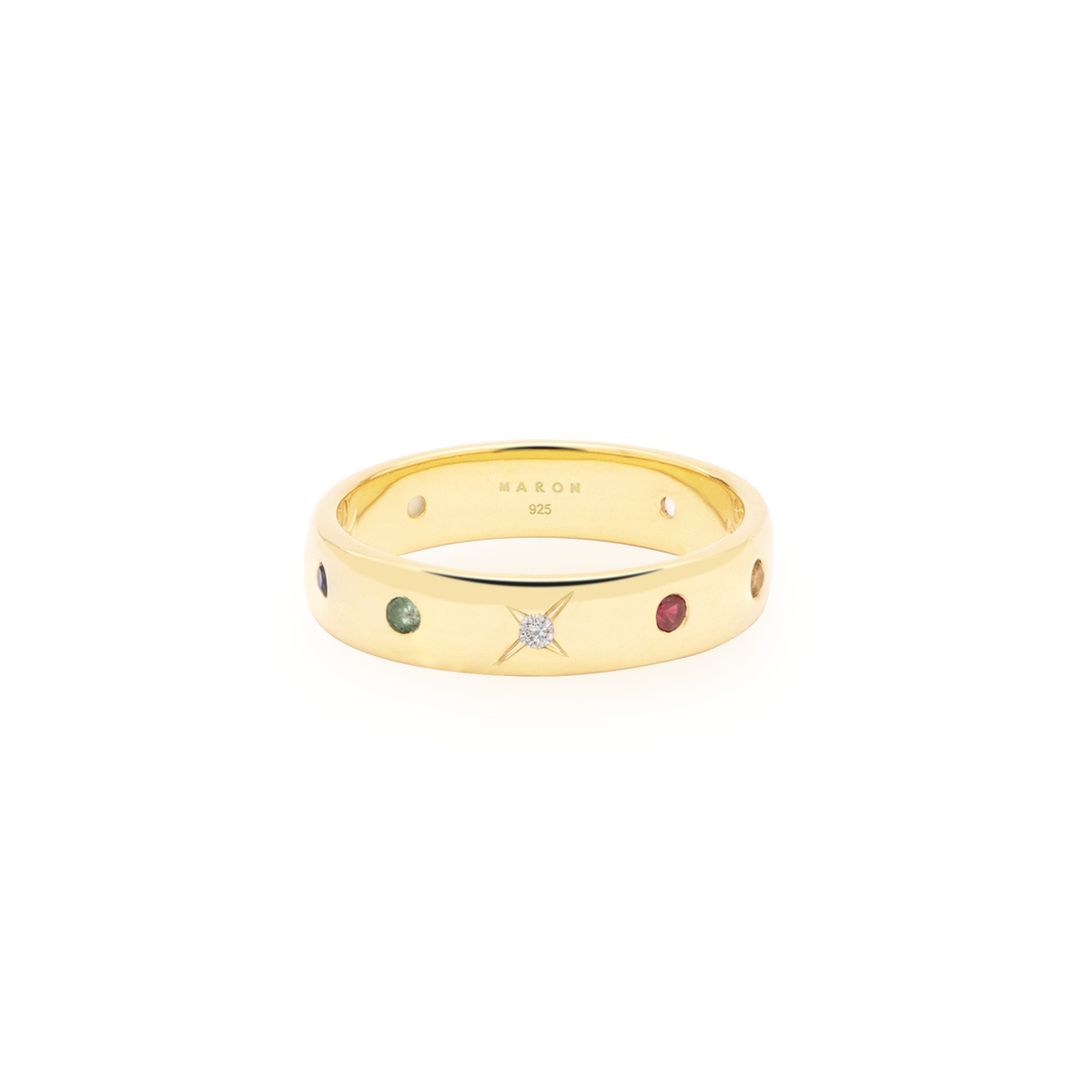 Nine Lucky Stars Band (4.5mm) Ring (14K Yellow Gold) – MARONJEWELRY