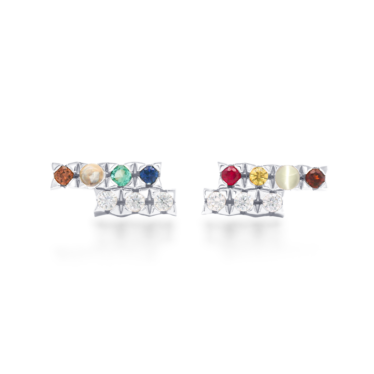 Nine Lucky Tiny Stars Earring (White Gold) – MARONJEWELRY