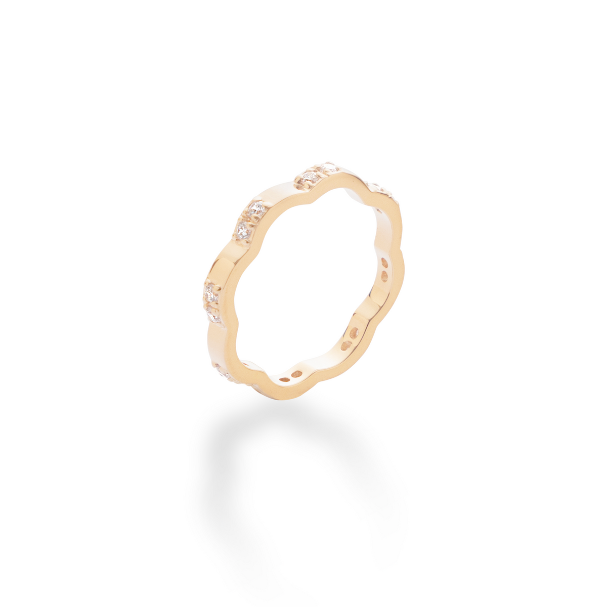 Happy Lining Ring with White Zircon – MARONJEWELRY