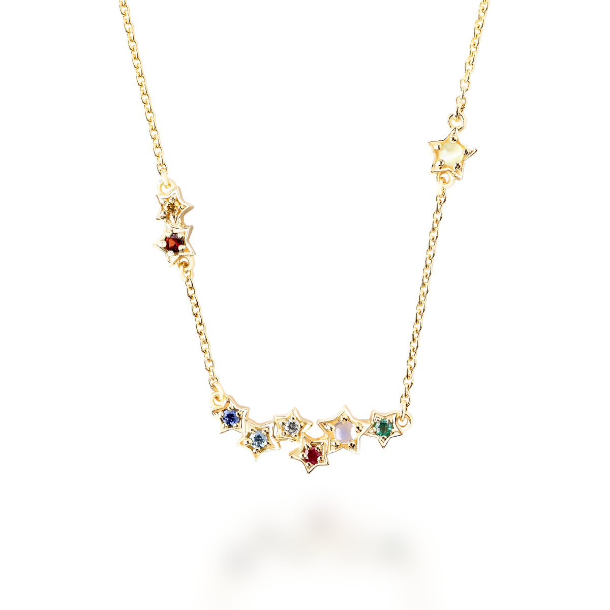 Nine Lucky Stars Necklace (18K Yellow Gold) – MARONJEWELRY