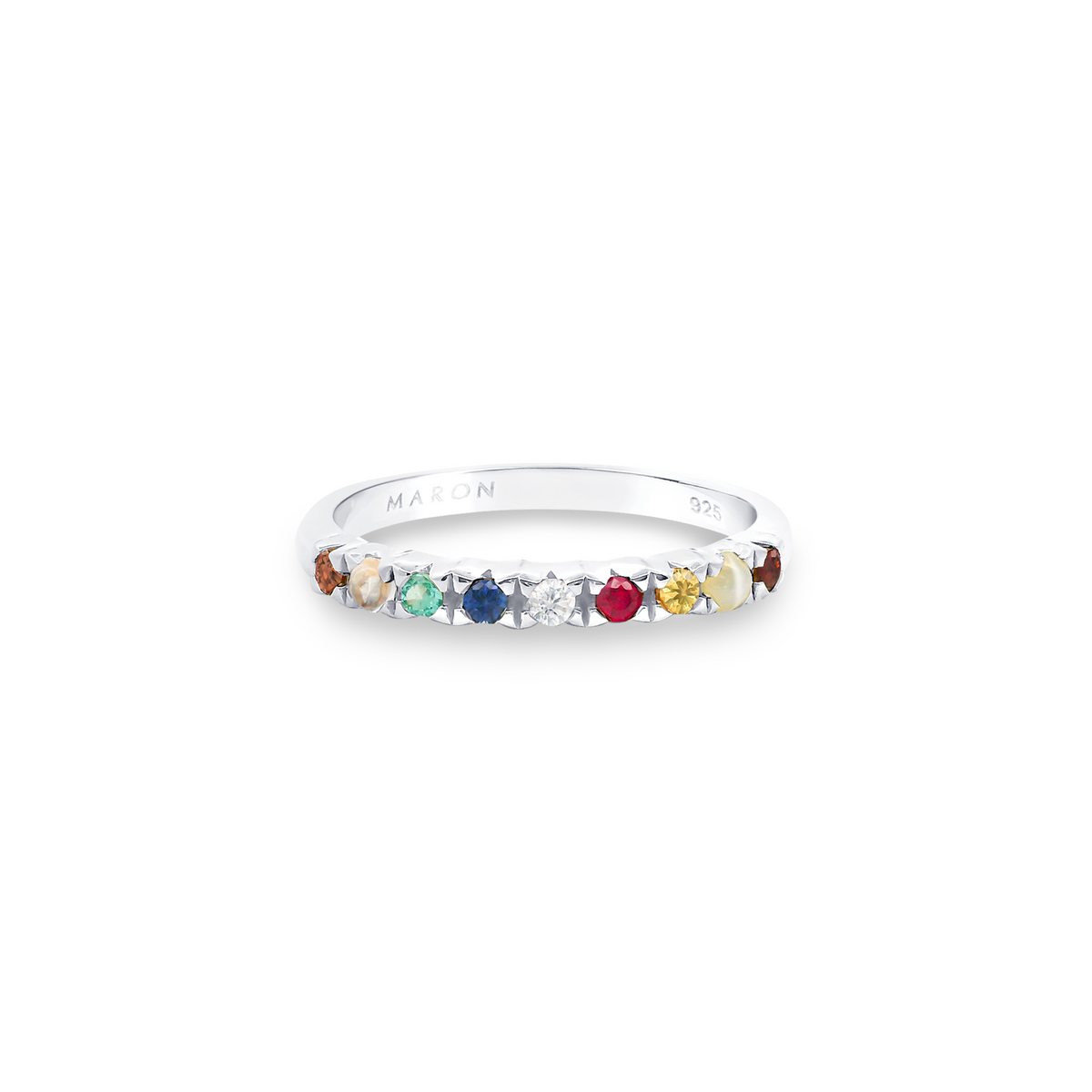 Nine Lucky Tiny Stars Ring (White Gold) – MARONJEWELRY